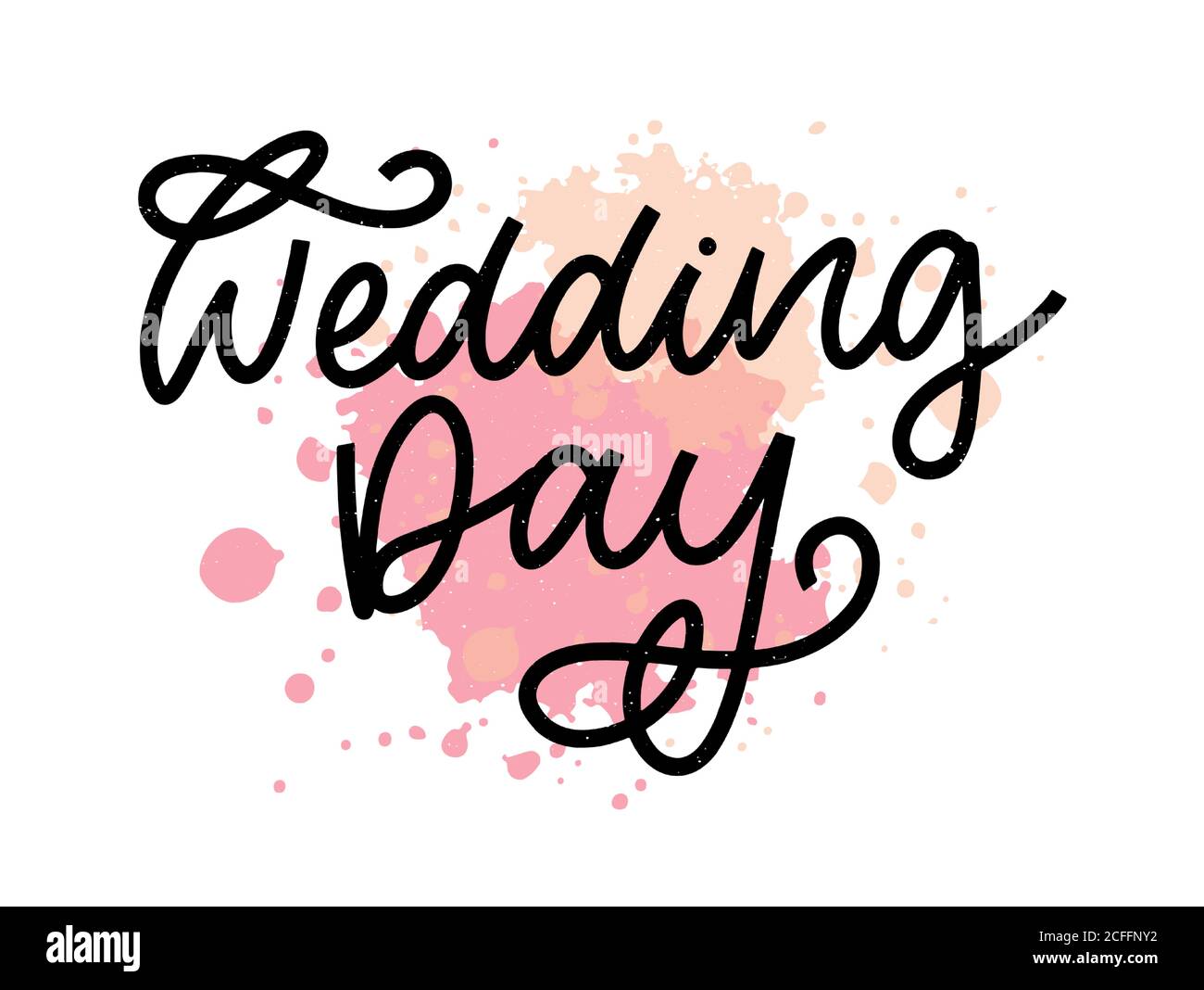 wedding hand lettering sign calligraphy text brush slogan Stock Vector ...