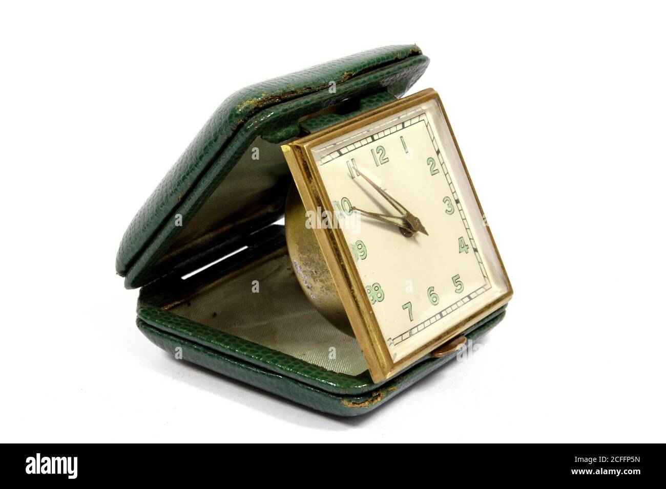 A Vintage Antique Desk Clock on White Background Stock Photo - Alamy