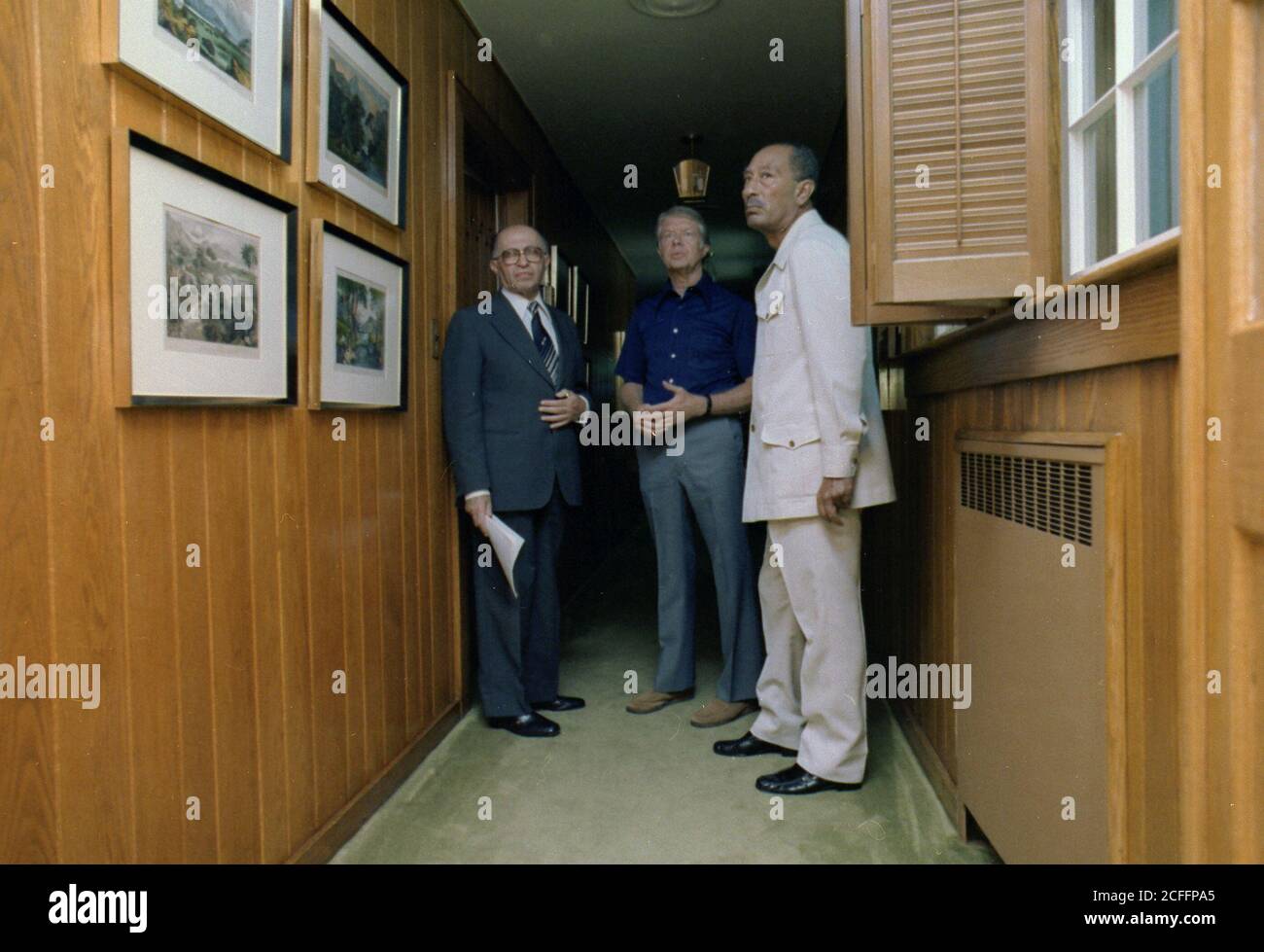 "Menachem Begin, Jimmy Carter and Anwar Sadat meet during the Camp ...