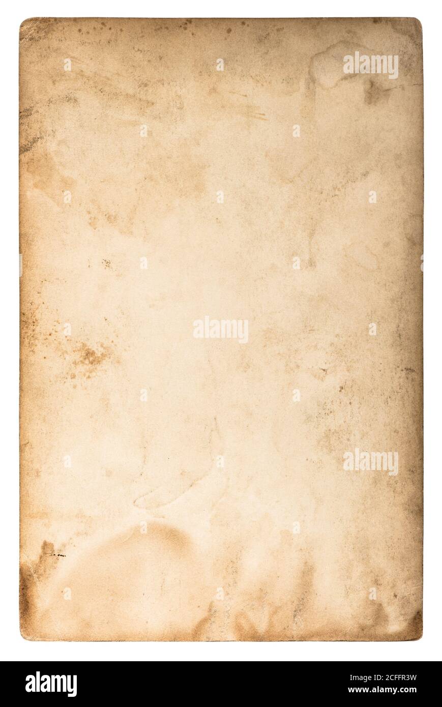 Aged stained paper background isolated on white background Stock Photo ...