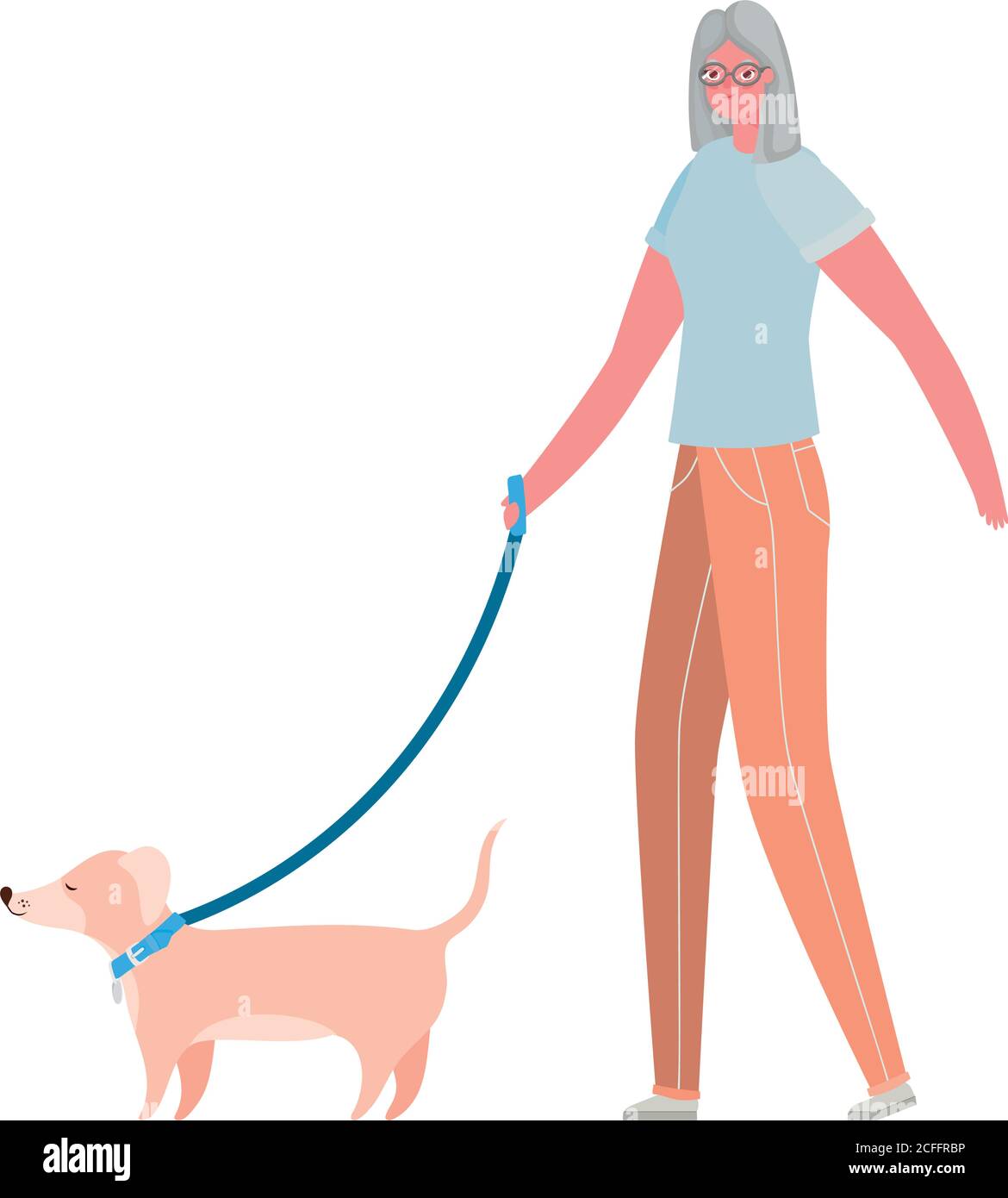 Senior woman cartoon with dog vector design Stock Vector Image & Art ...
