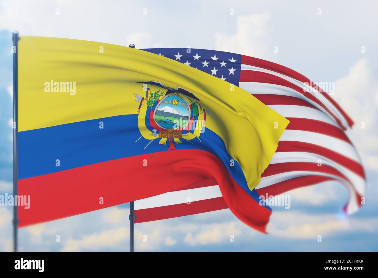 Waving flag ecuador usa hi-res stock photography and images - Alamy
