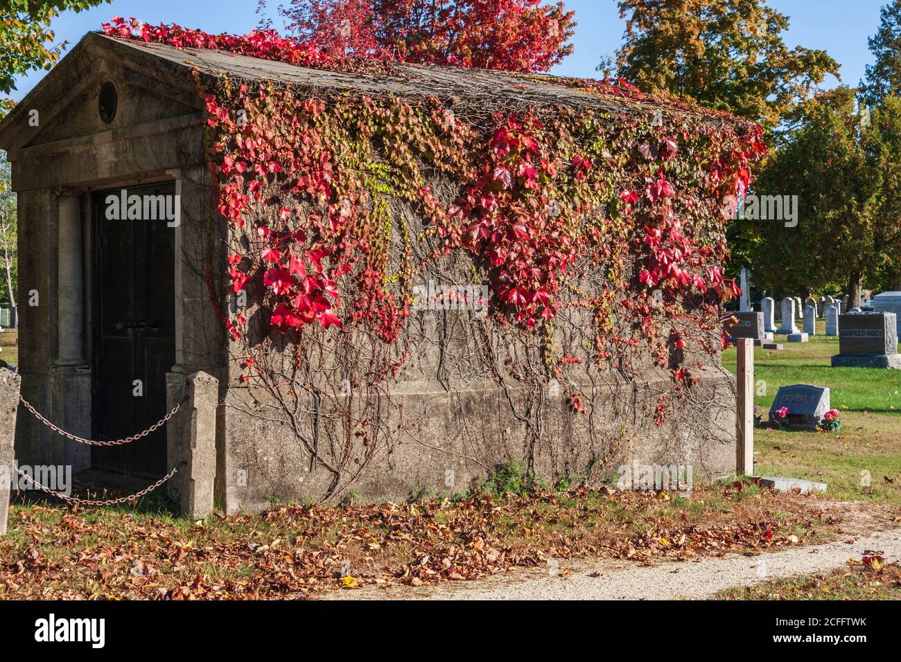 Autumn Color in Eastern Maine in October in a country cemetary Stock ...