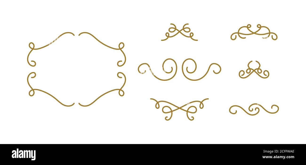 vintage frame. line vector illustration of set of vintage design ...