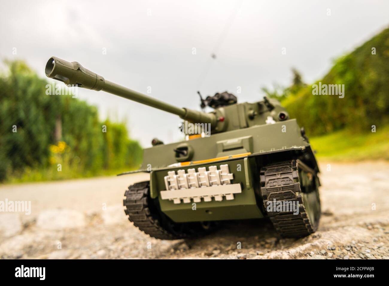 rc army tank on the street Stock Photo - Alamy
