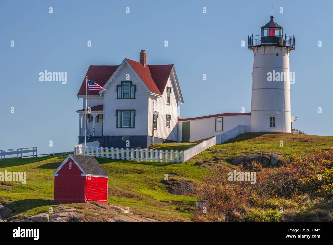 Cape Neddick Lighthouse, also known as York Lighthouse and as the ...
