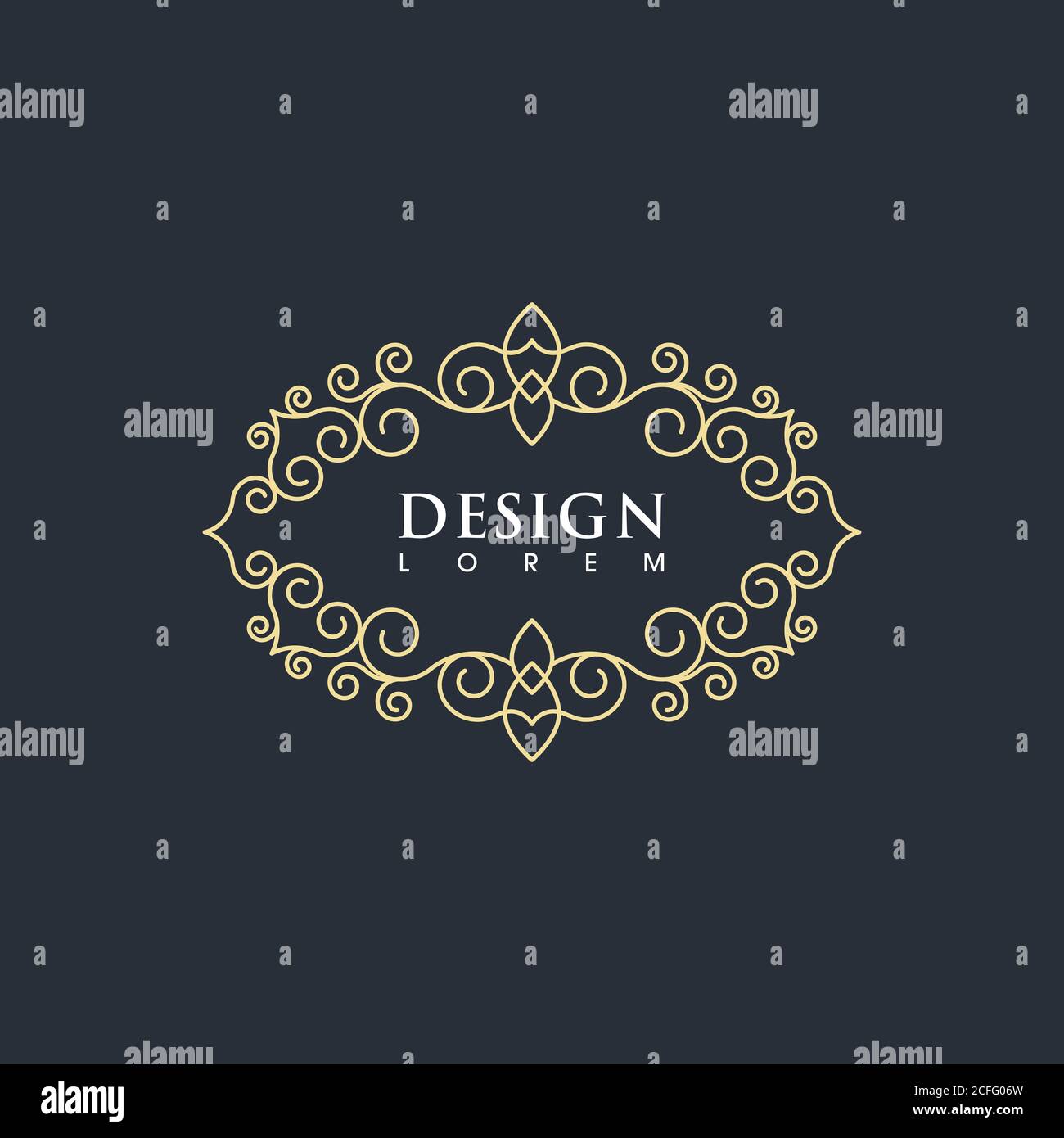 Vintage border line Template vector illustration design Stock Vector ...