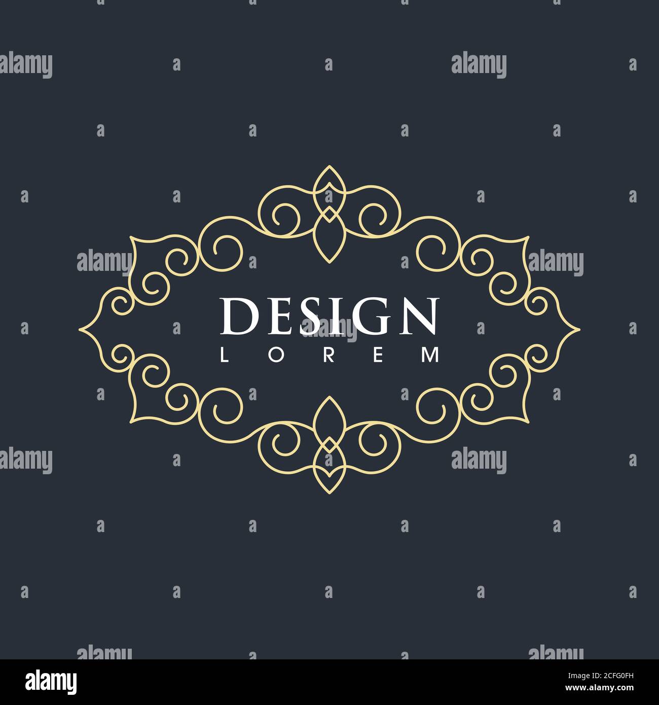 Vintage border line Template vector illustration design Stock Vector ...
