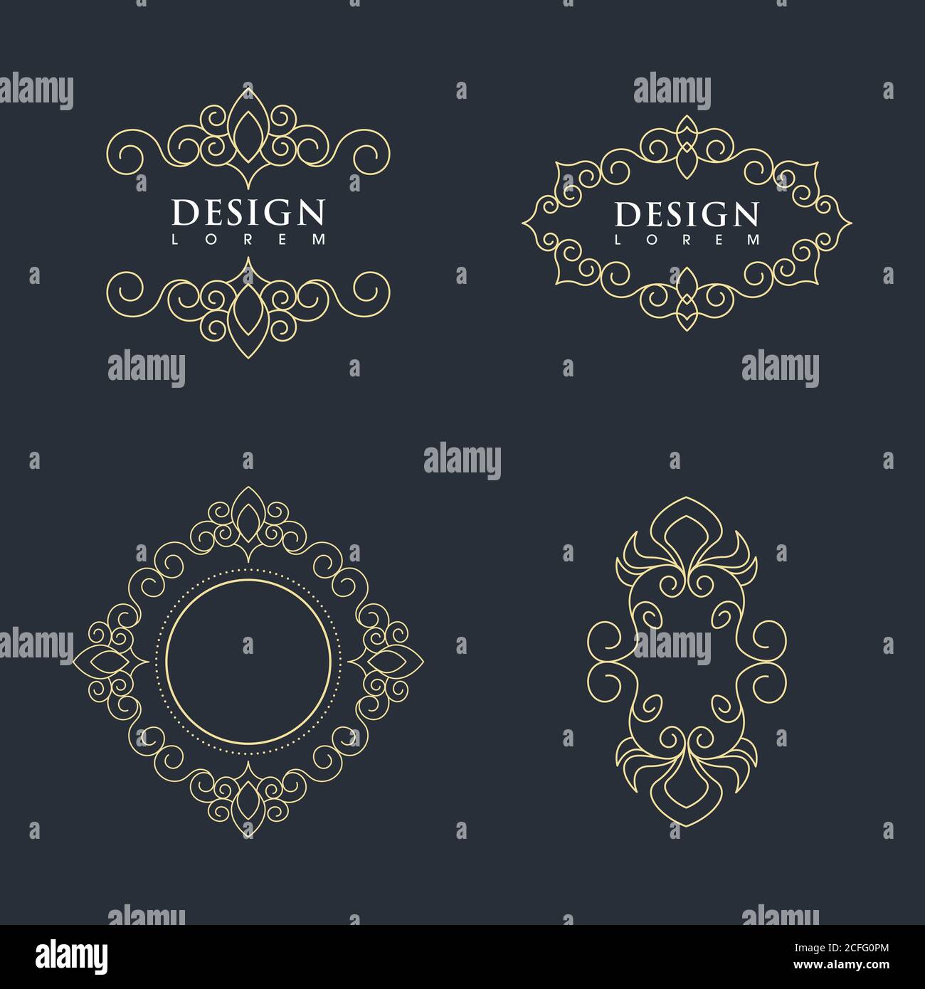 Vintage border line Template vector illustration design Stock Vector ...