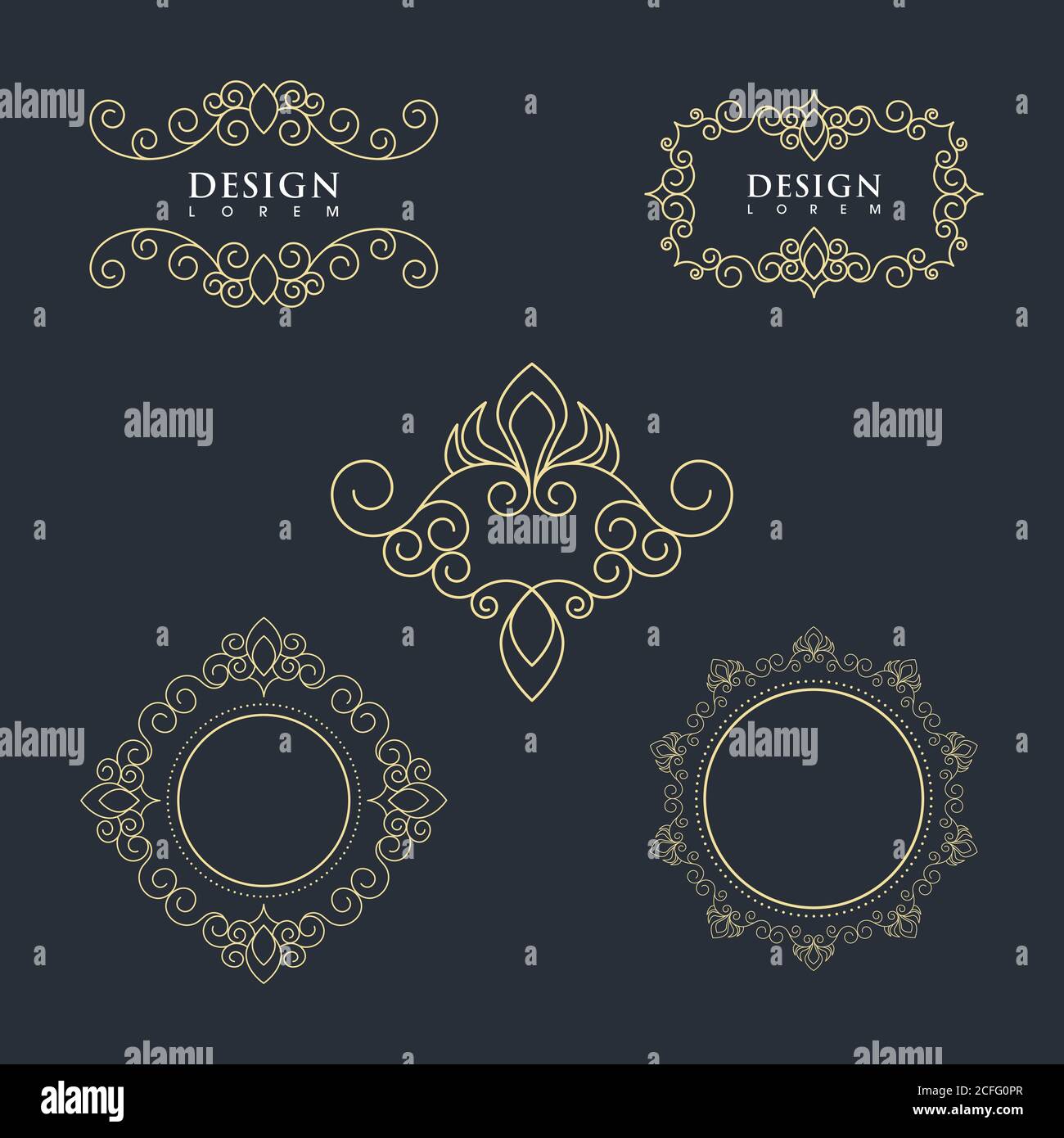 Vintage border line Template vector illustration design Stock Vector ...