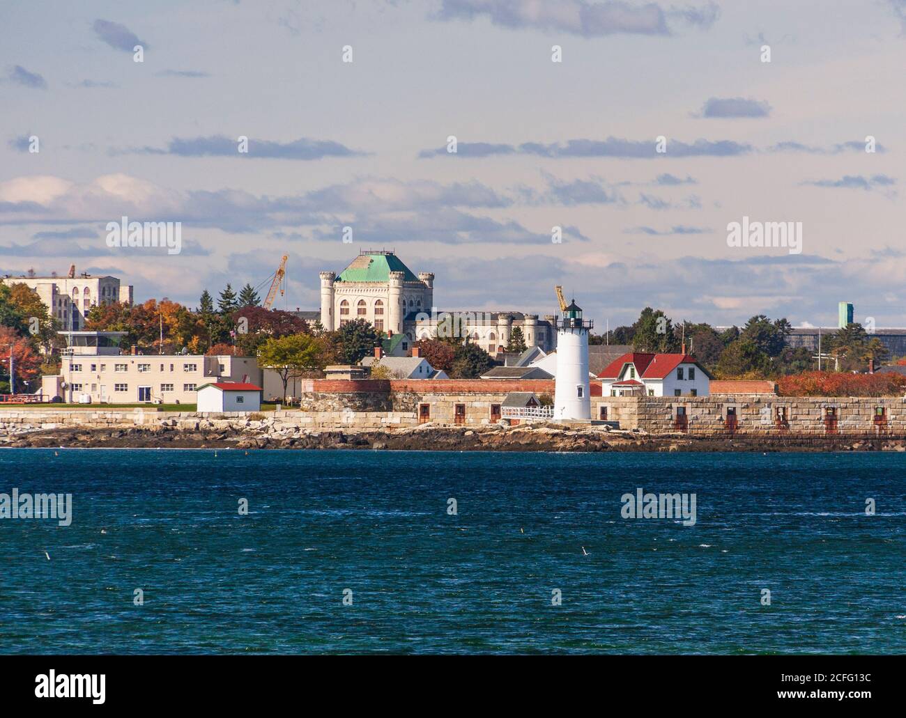 Portsmouth Harbor Lighthouse is located within Fort Constitution on the ...