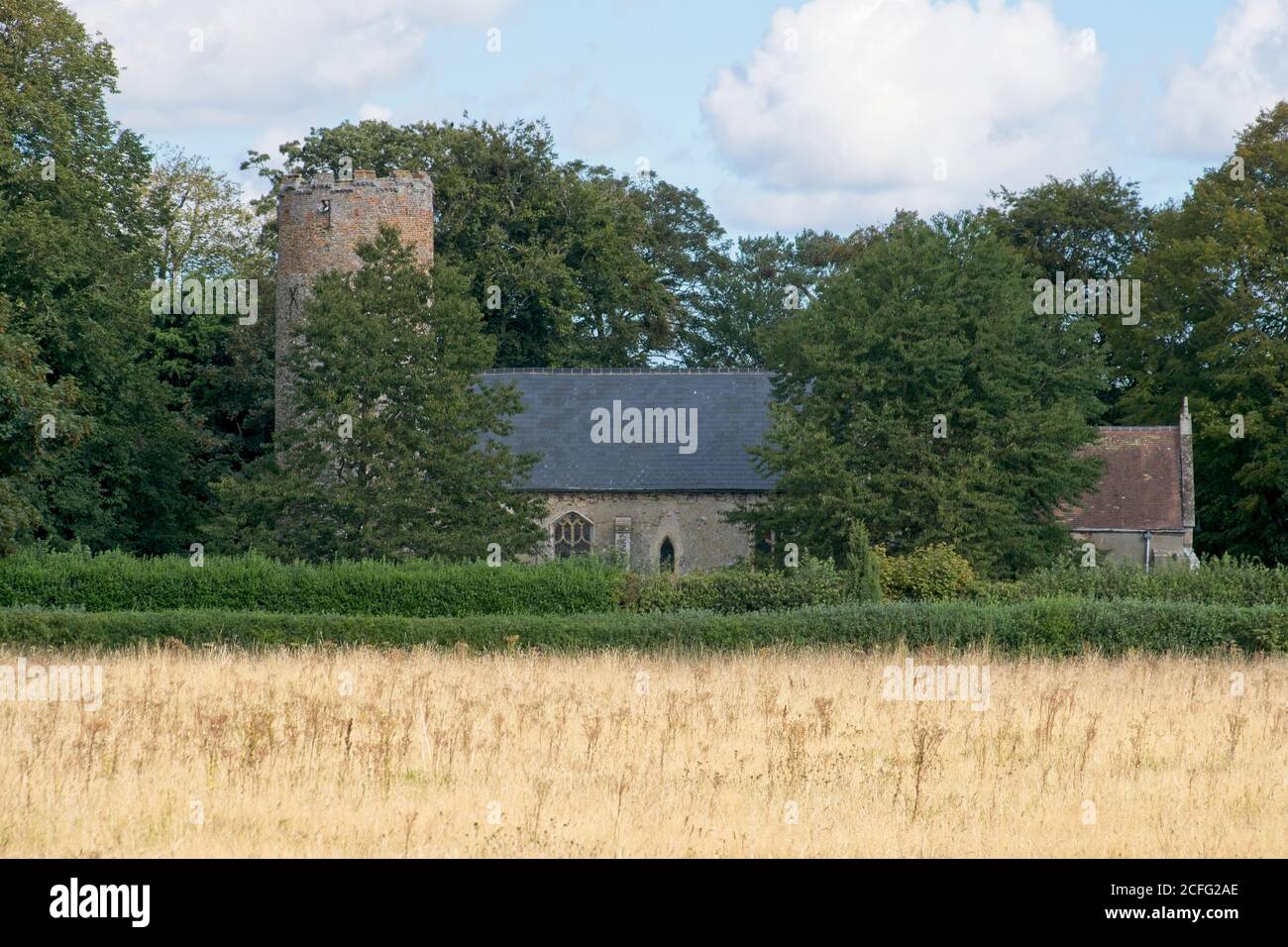 St. Peters & St. Pauls Roman Church. Exterior view showing Roman tower ...