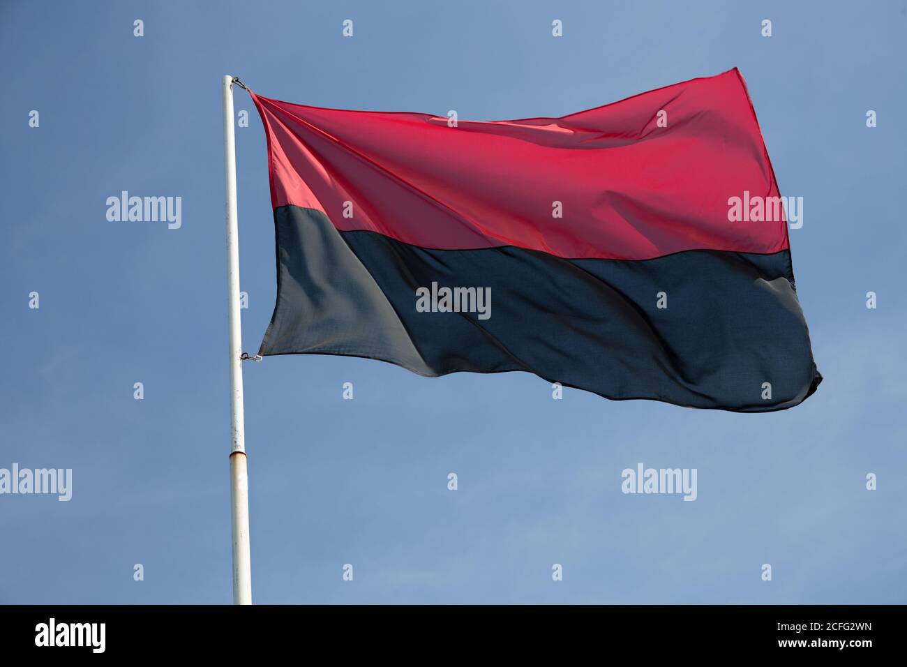 Red and black flag of Ukrainian nationalists in Ukraine a Political ...