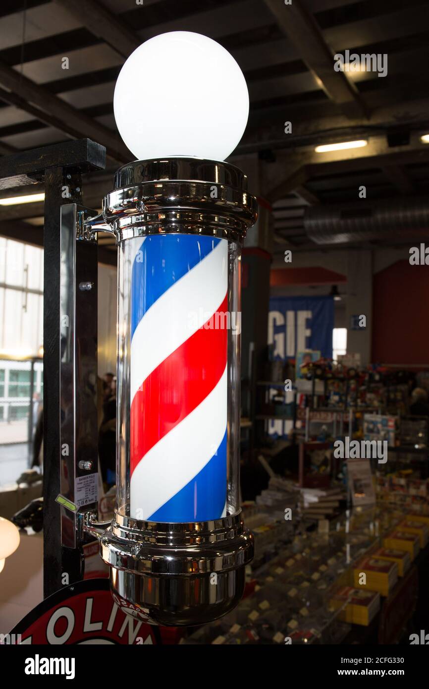 Blue cut hair salon sign hi-res stock photography and images - Alamy