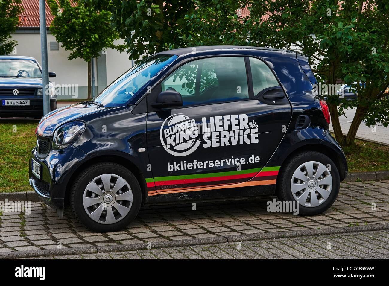 Greifswald, Germany - August 31, 2020: Car with logo of a fast food ...