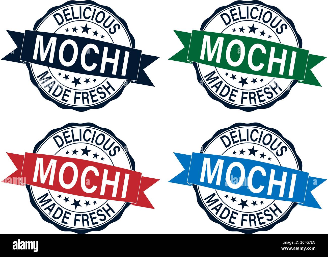 Mochi Food color Logo stamp set Template Stock Vector Image & Art - Alamy