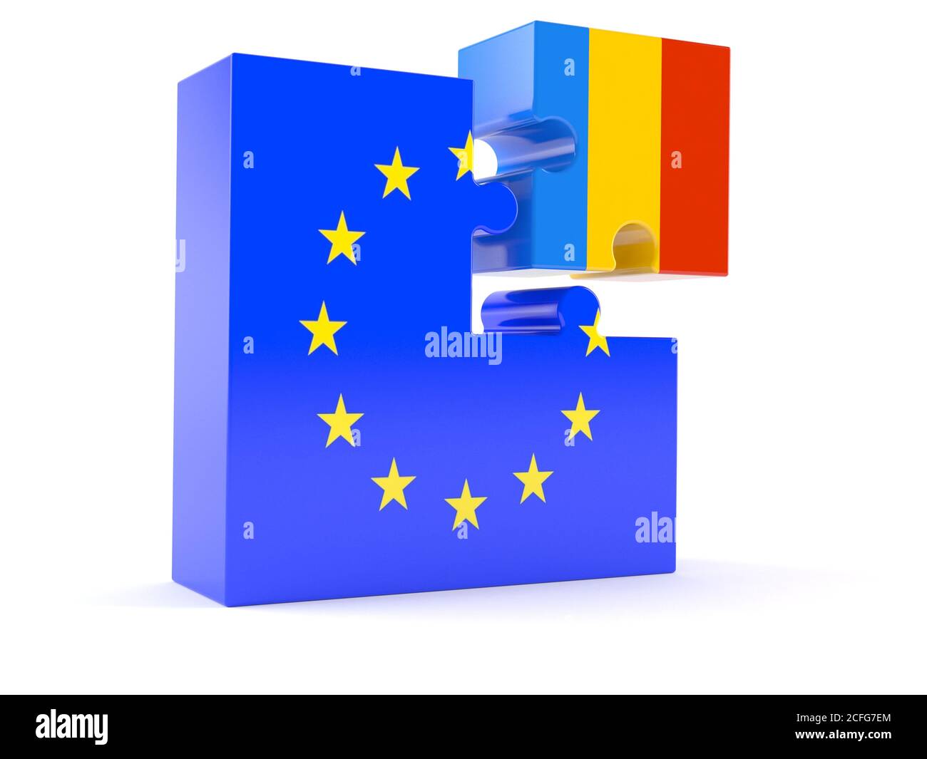European union with romania isolated on white background Stock Photo ...