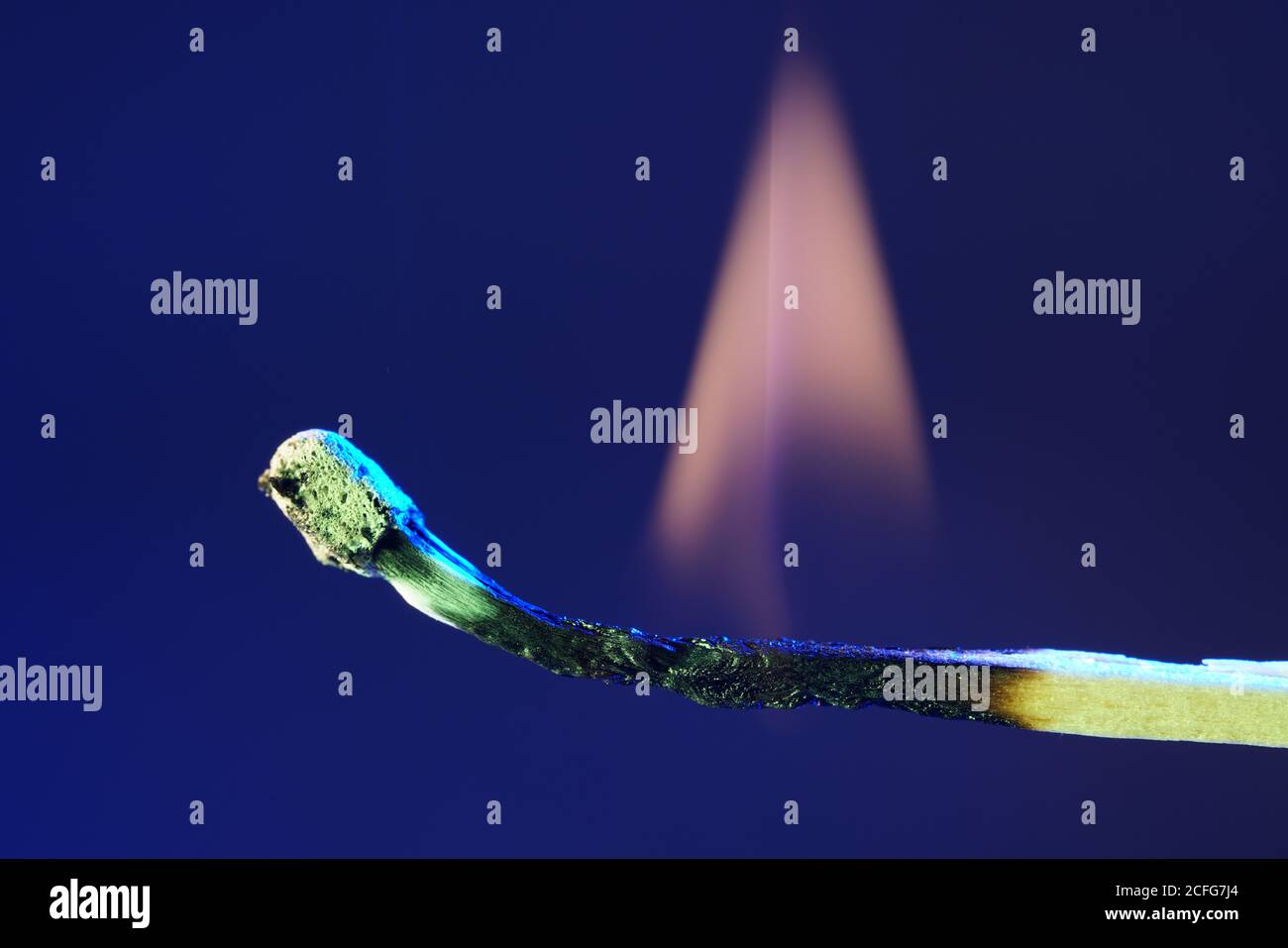 Lit matches and blown out in the studio photographed with colorful ...