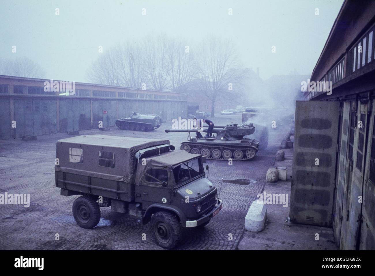 French military barracks, Offenburg, 1980, Western Germany Stock Photo ...