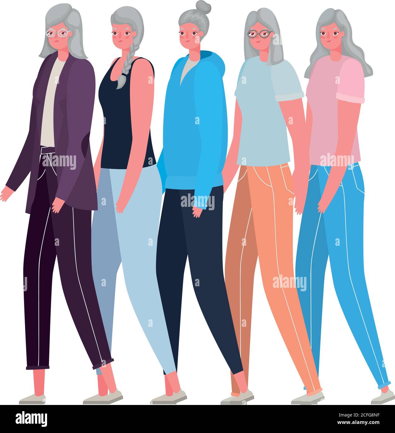Senior women cartoons vector design Stock Vector Image & Art - Alamy