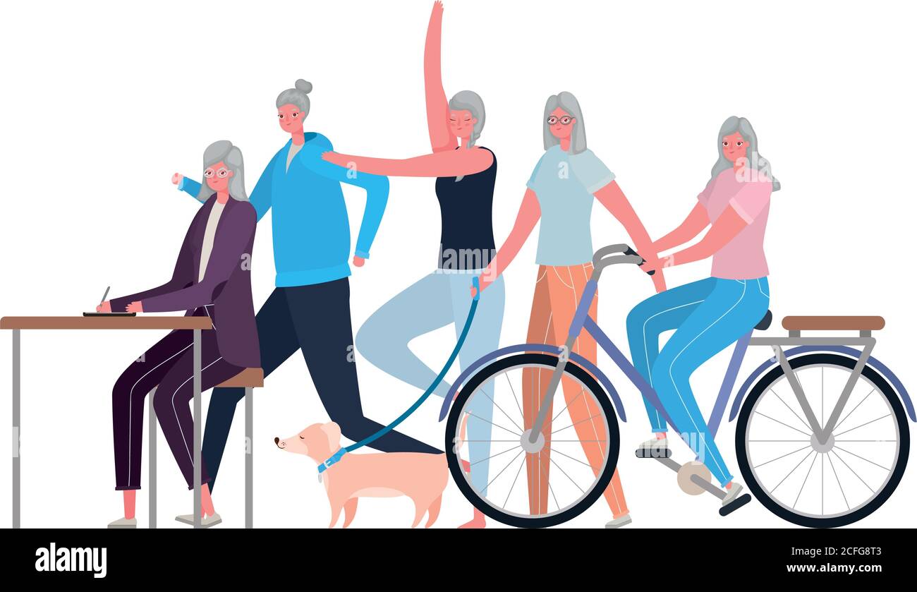 Senior people activities Stock Vector Images - Alamy