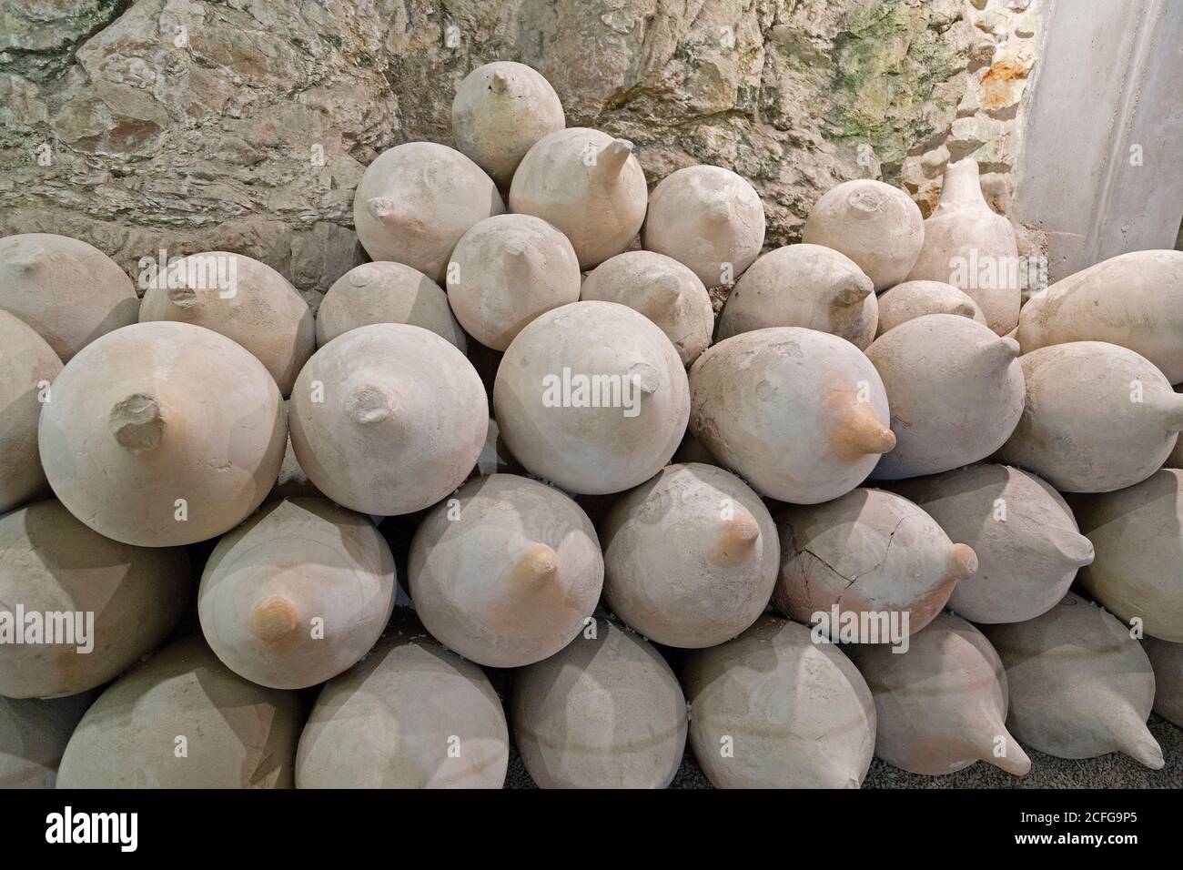 amphoras, exhibition below the Arena, Pula, Istria, Croatia Stock Photo ...
