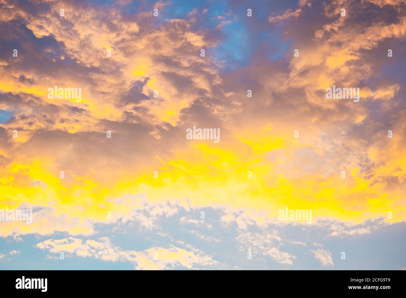 Celestial World concept. Fiery yellow colorful natural bright dramatic ...