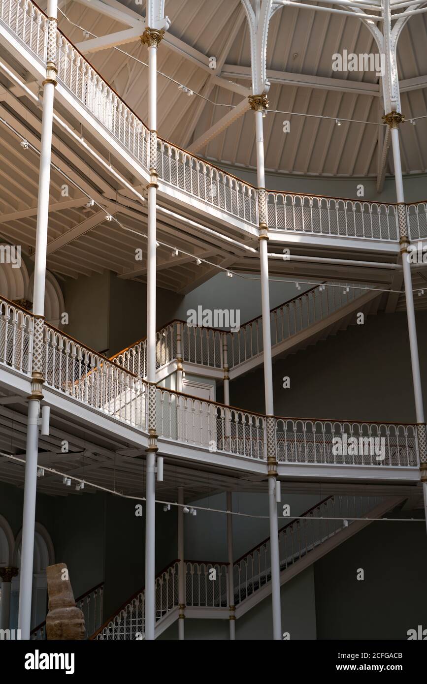 Amazing building architecture wooden stairways with wonderful columns ...