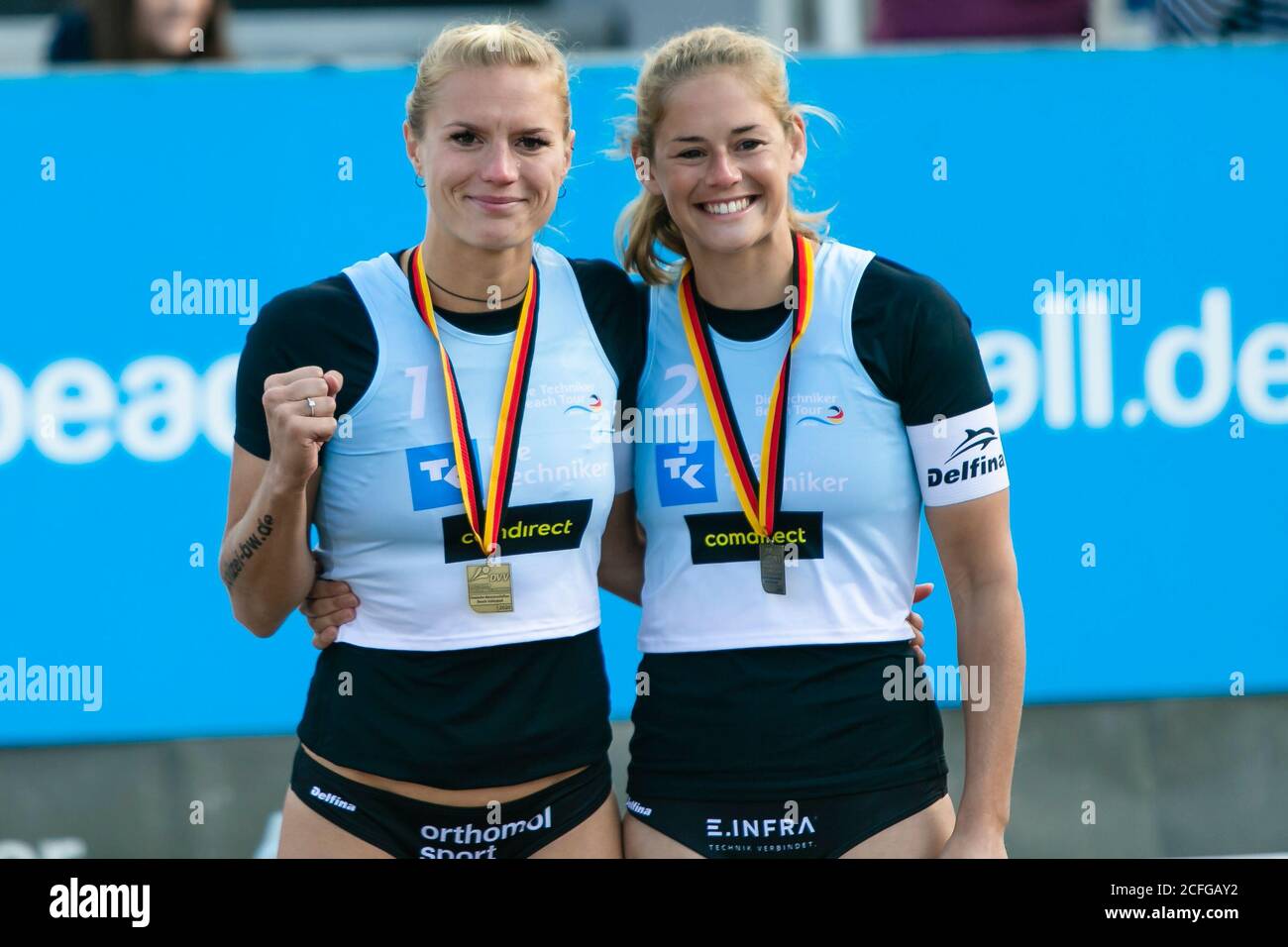 Timmendorfer Strand, Germany. 05th Sep, 2020. Kim Behrens (l, Bremen ...