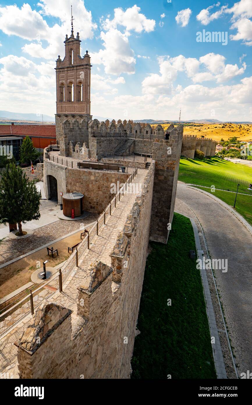 Avila, Castile and Leon, Spain. Medieval Avila Castle from inside Stock ...