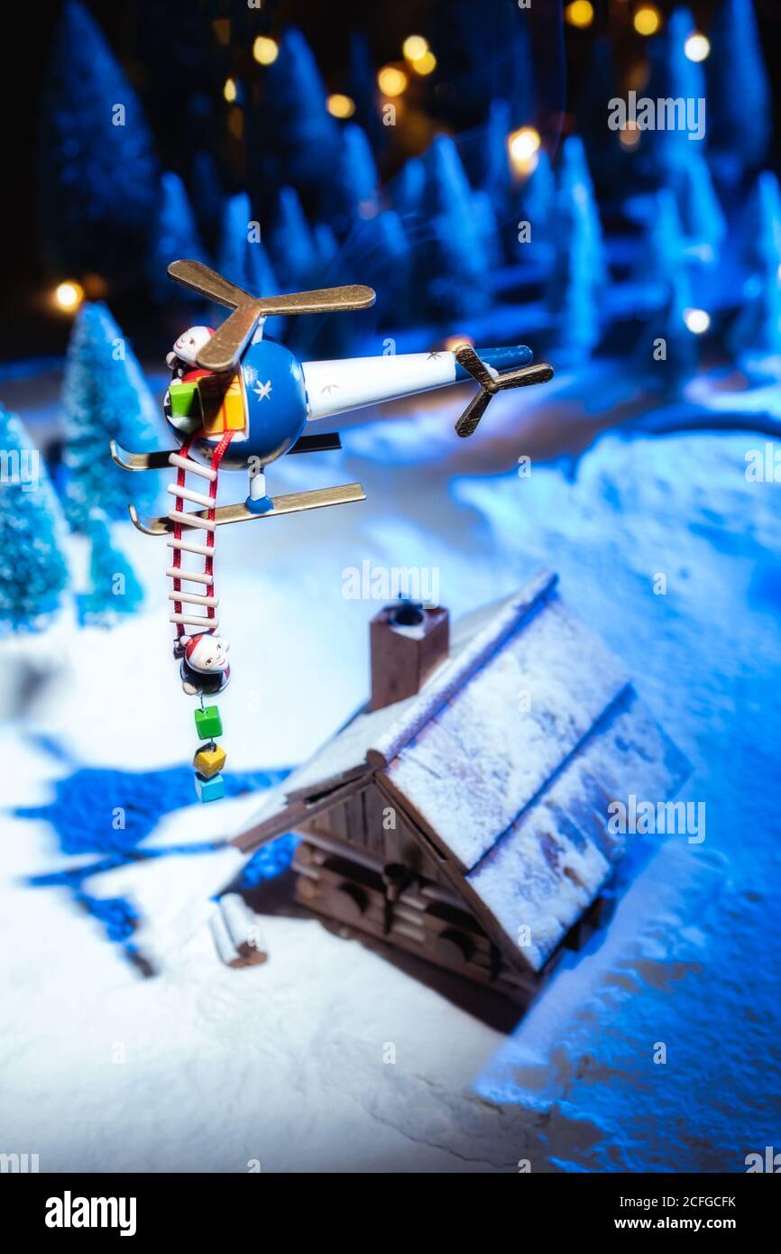 Christmas lights house ladder hi-res stock photography and images - Alamy