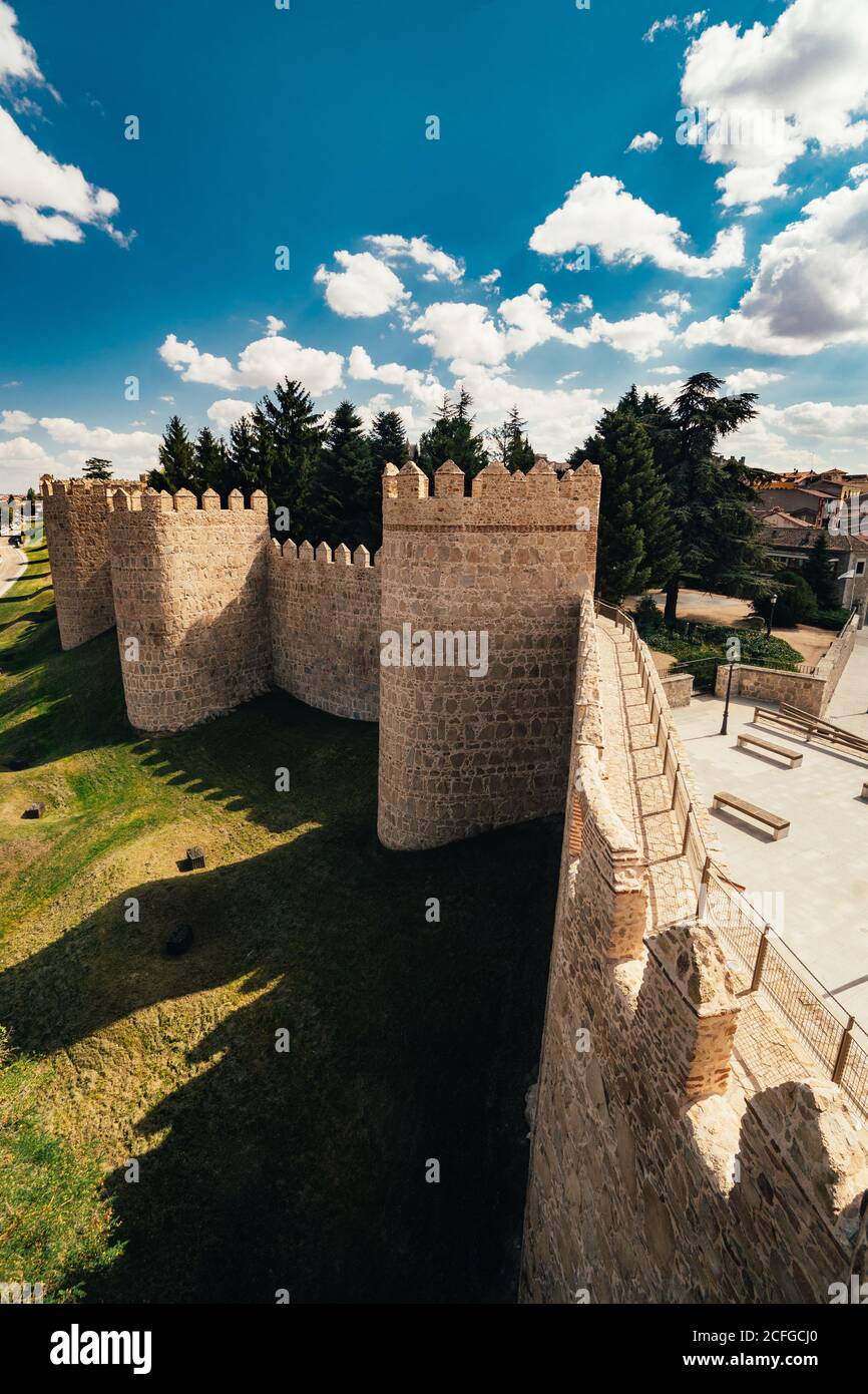 Avila, Castile and Leon, Spain. Medieval Avila Castle from inside Stock ...