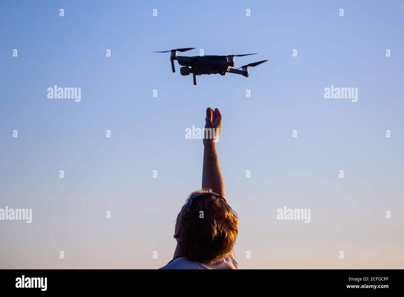 Drone catching hi-res stock photography and images - Alamy