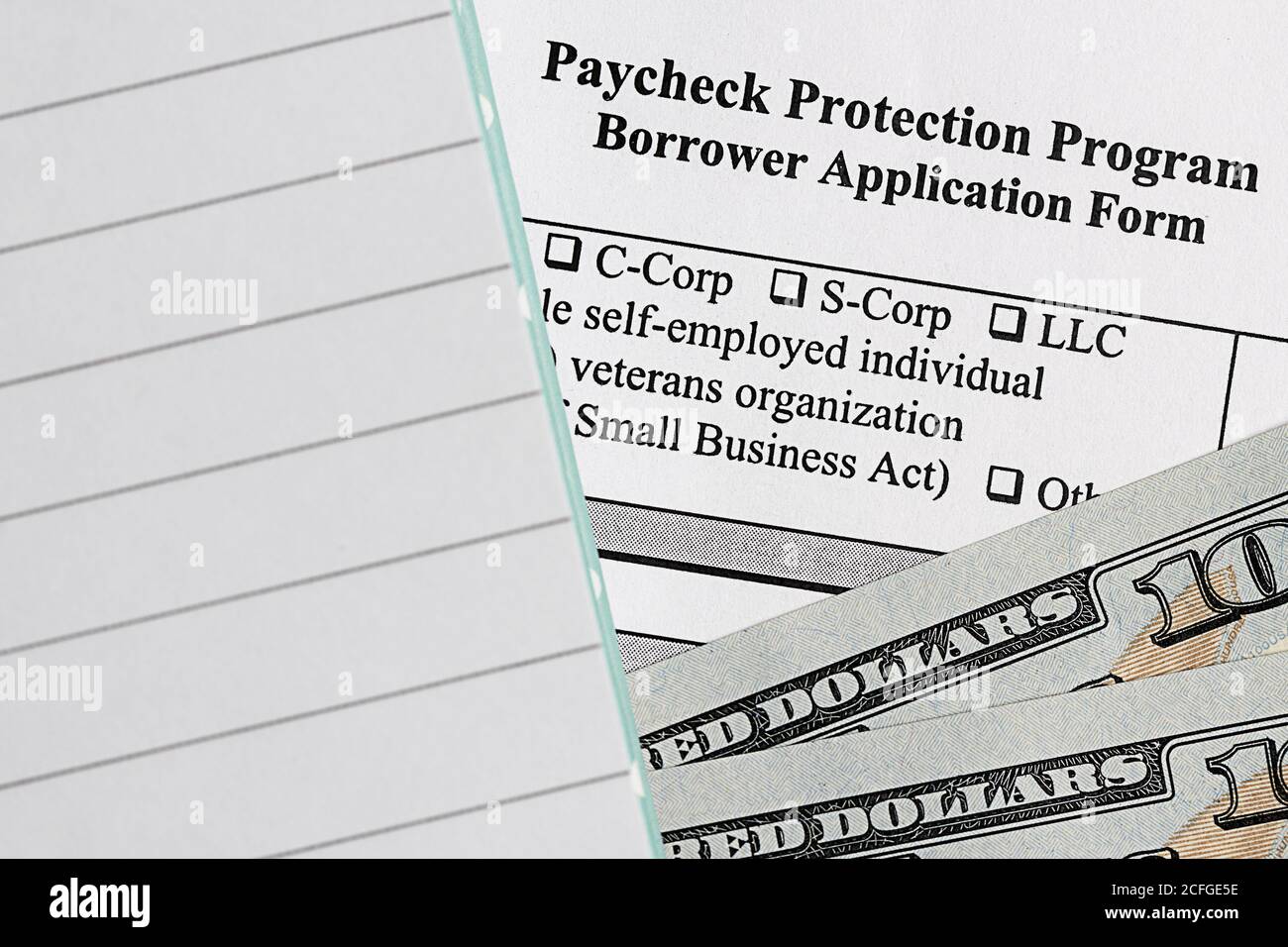 paycheck protection program. borrower application form Stock Photo - Alamy