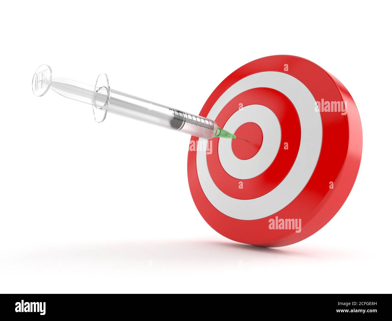 Syringe with bull's eye isolated on white background Stock Photo - Alamy