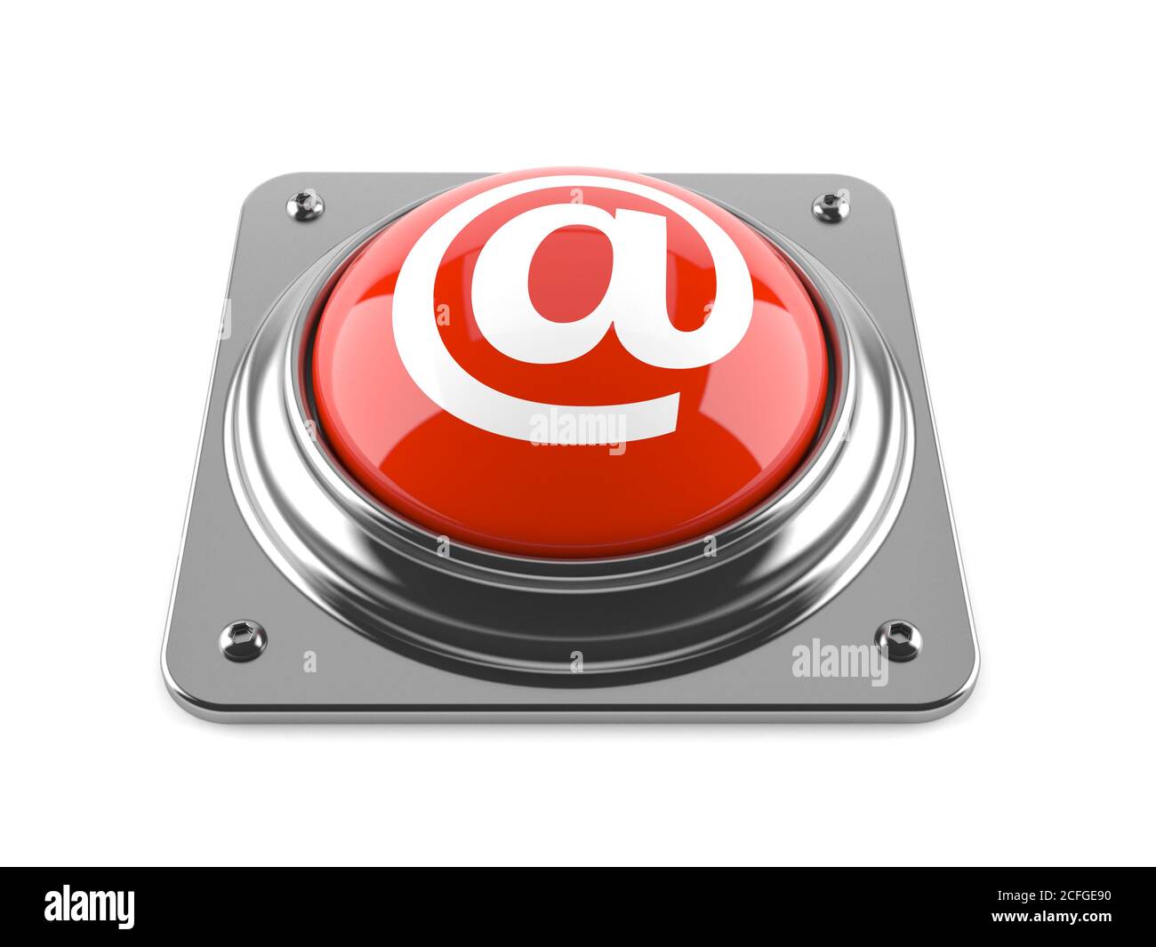 E-mail push button isolated on white background Stock Photo - Alamy
