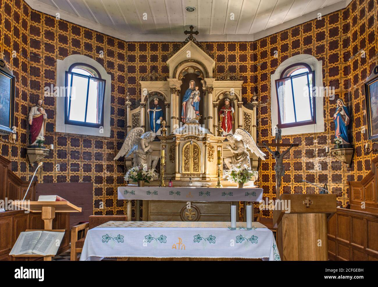 Altar at Blessed Virgin Mary Church, 1754, in village of Velke ...