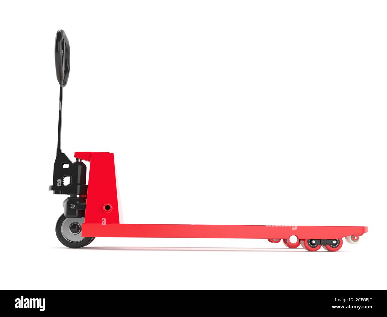 Hand pallet truck isolated on white background Stock Photo - Alamy