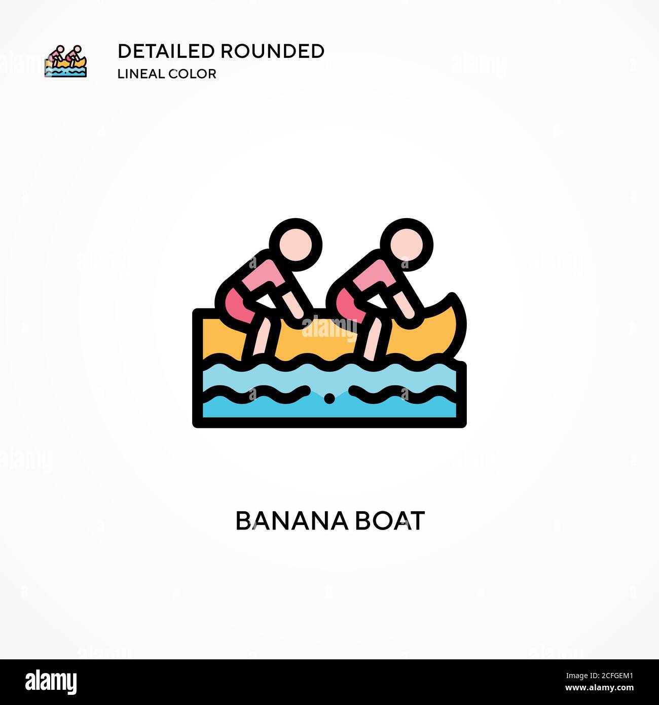 Banana boat vector icon. Modern vector illustration concepts. Easy to ...