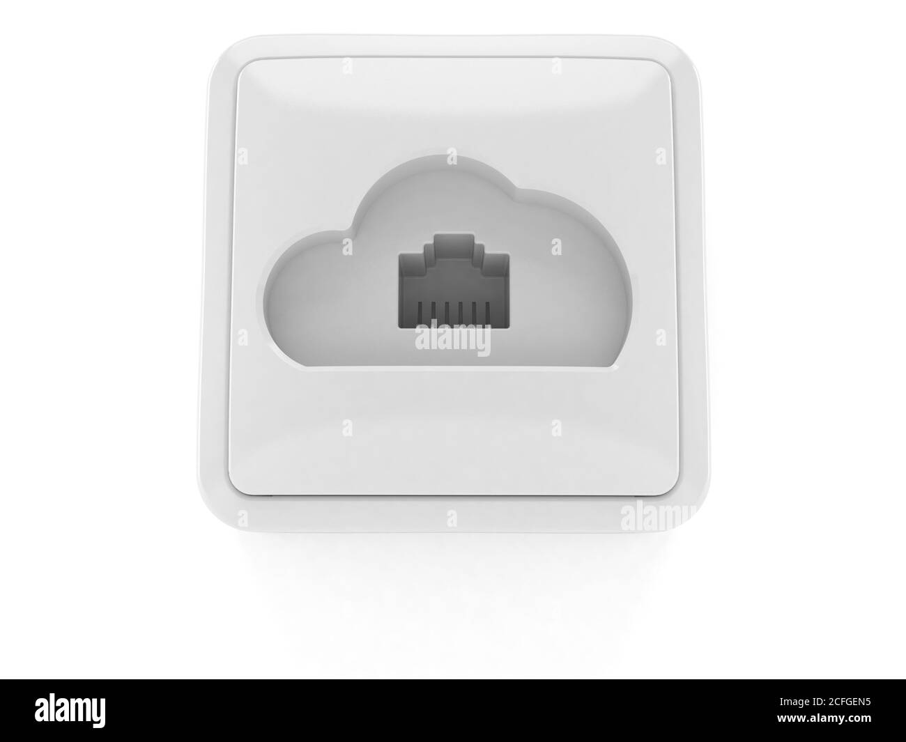 Network outlet in cloud shape isolated on white background Stock Photo ...