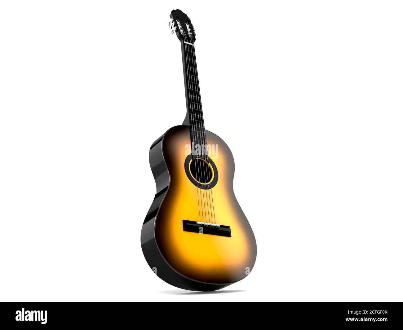 Guitar isolated on white background Stock Photo - Alamy