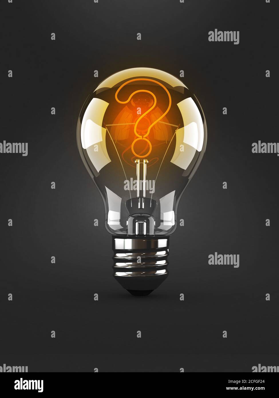 Light bulb with question mark isolated on gray background Stock Photo ...