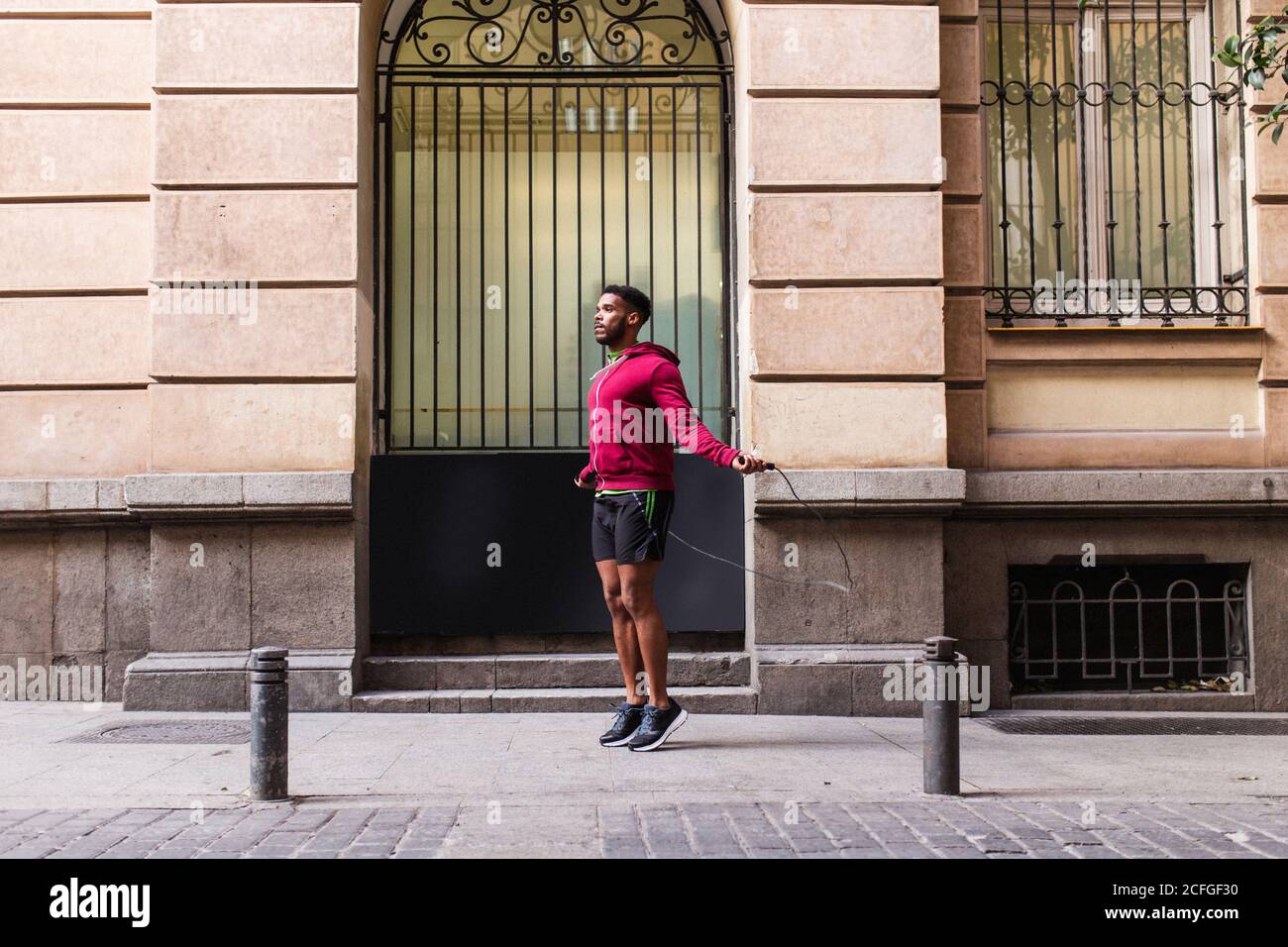Man rope jumping hi-res stock photography and images - Alamy
