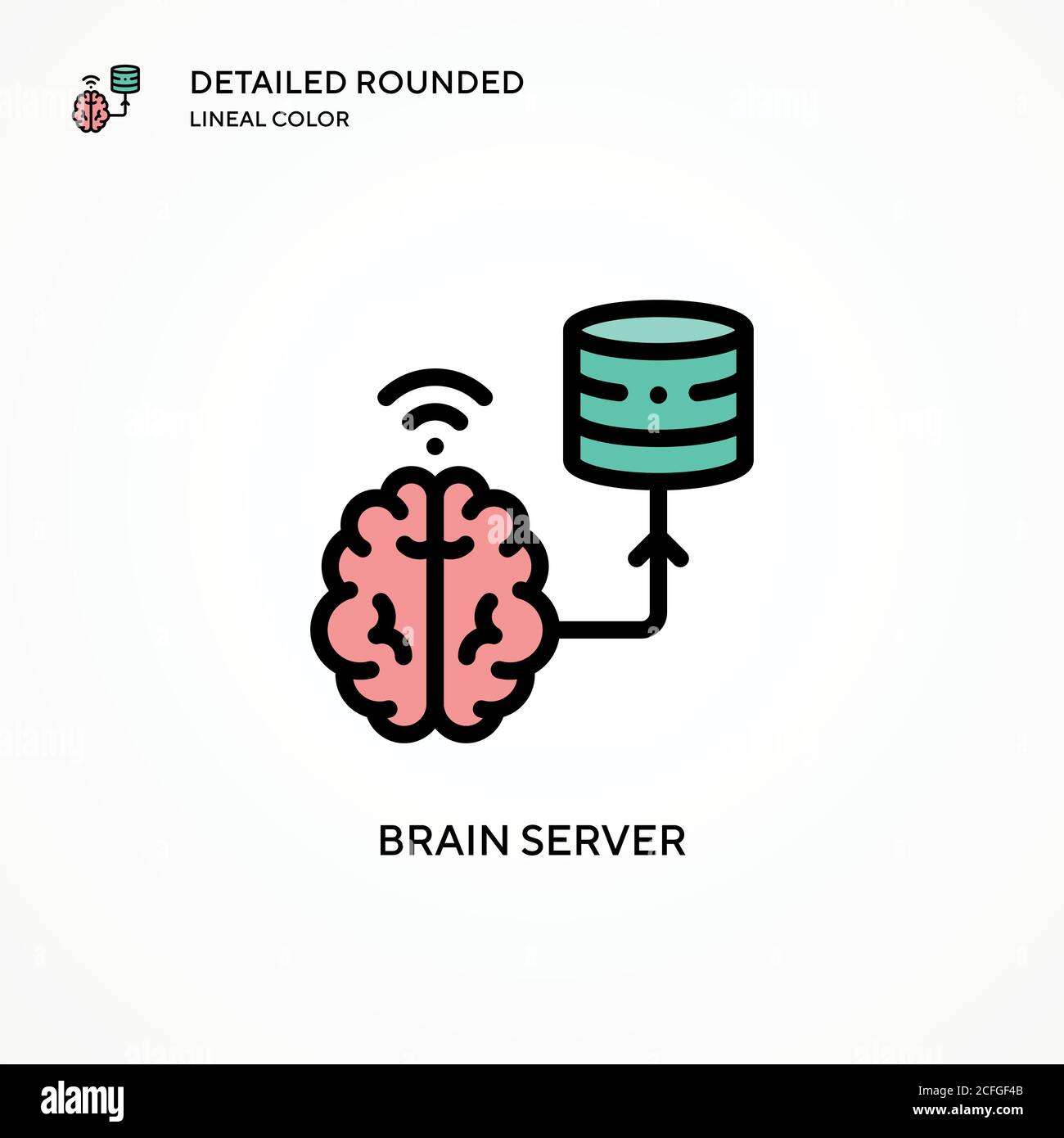 Brain server vector icon. Modern vector illustration concepts. Easy to ...