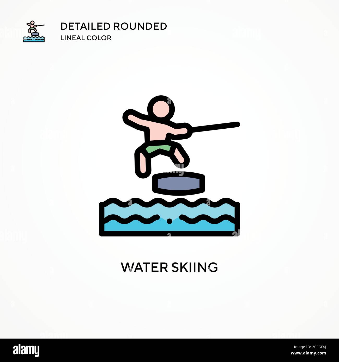 Water skiing vector icon. Modern vector illustration concepts. Easy to ...