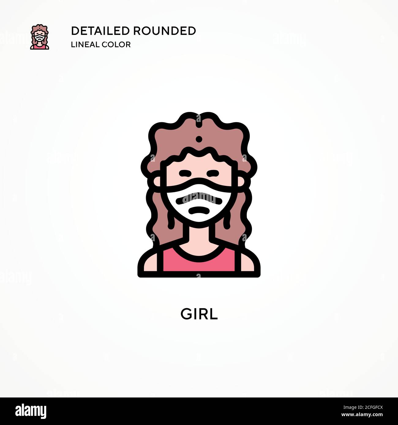 Girl vector icon. Modern vector illustration concepts. Easy to edit and ...