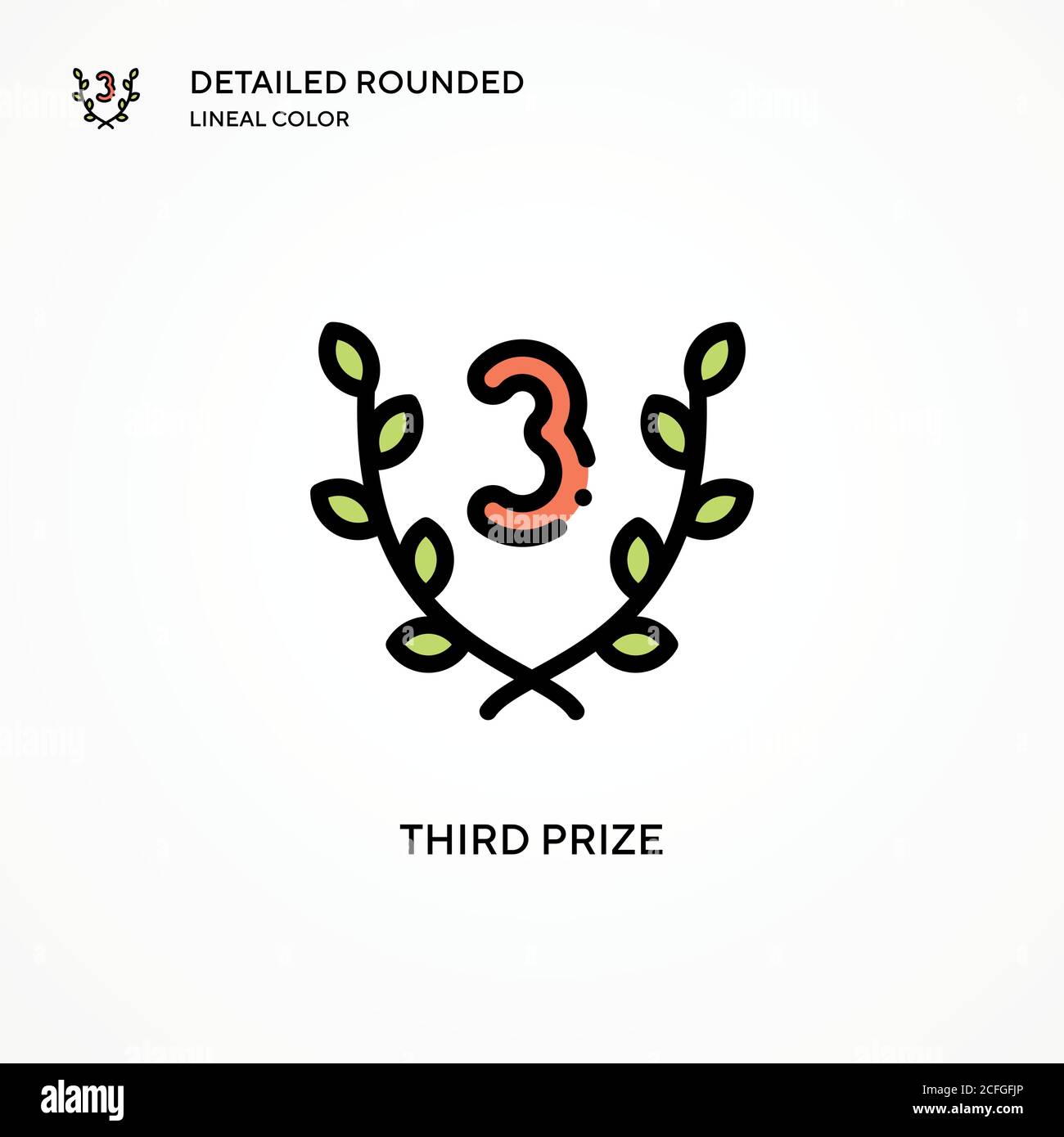 Third prize vector icon. Modern vector illustration concepts. Easy to ...