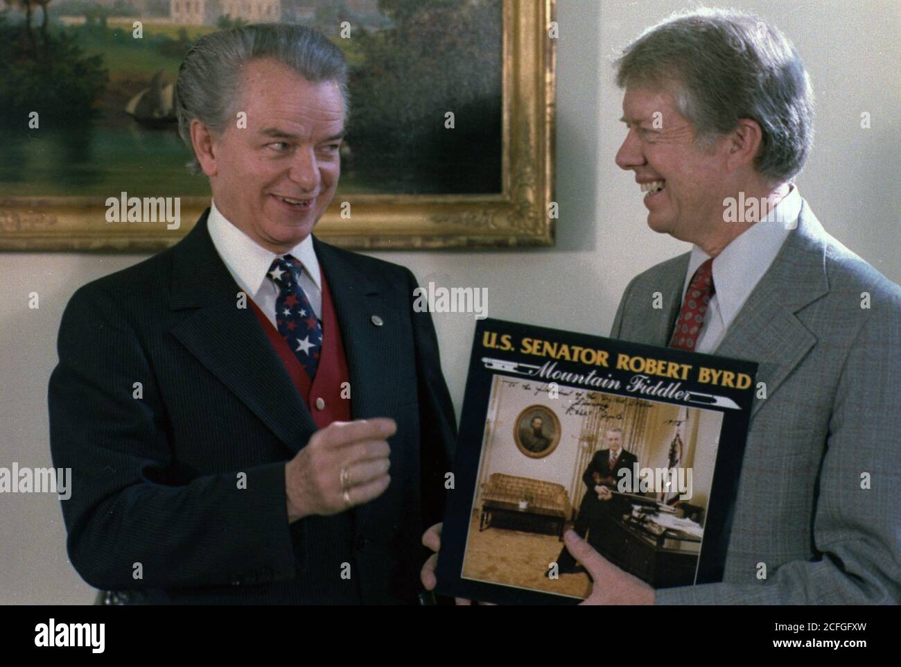 Senator Robert Byrd and Jimmy Carter ca. 21 November 1978 Stock Photo ...
