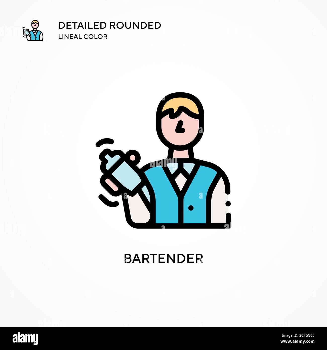 Bartender vector icon. Modern vector illustration concepts. Easy to ...
