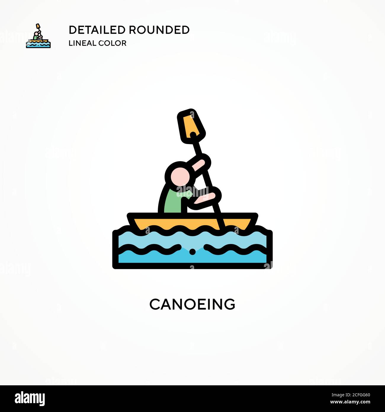 Canoeing vector icon. Modern vector illustration concepts. Easy to edit ...
